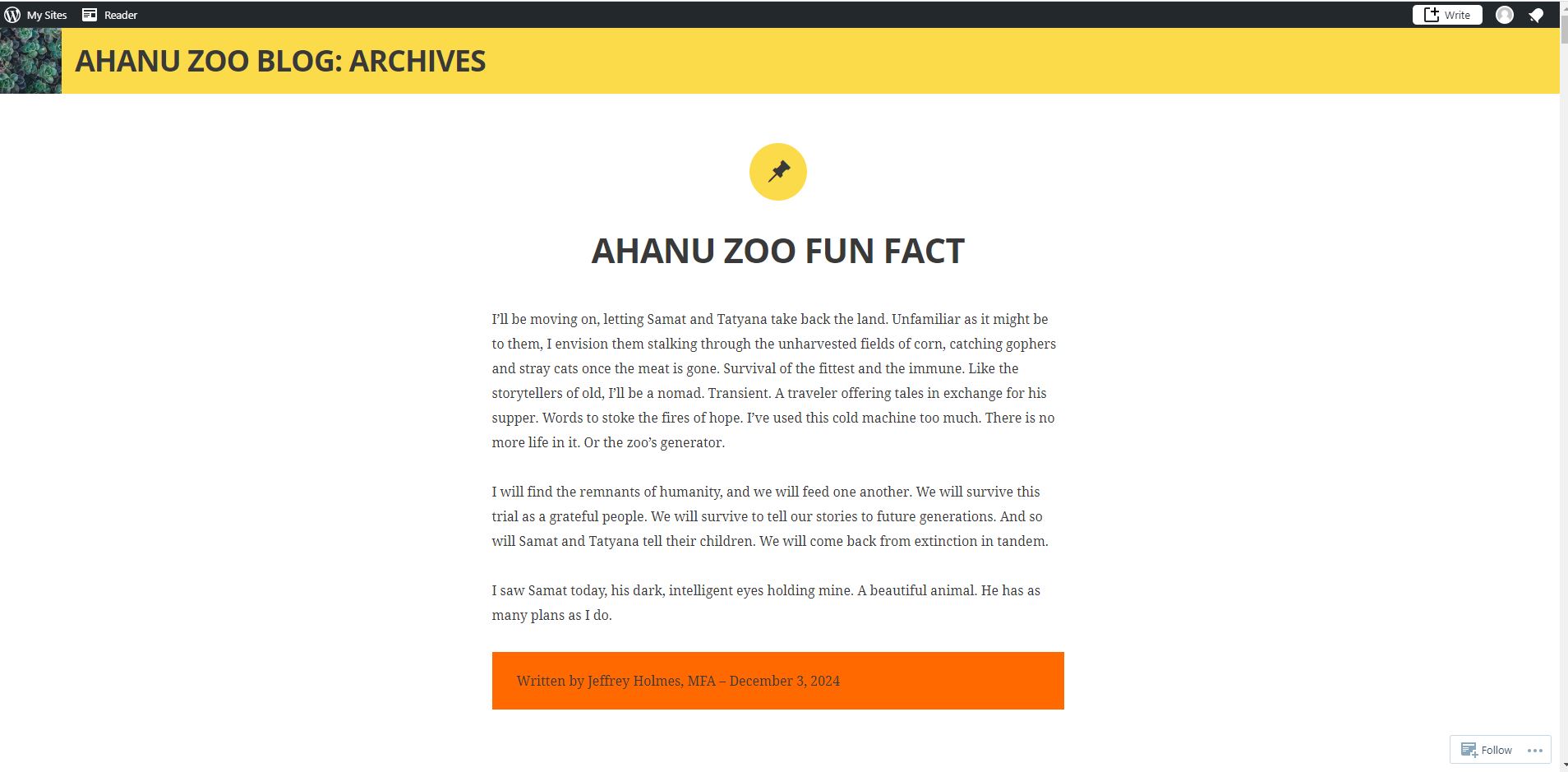Ahanu Zoo Archives | The Florida Review at UCF